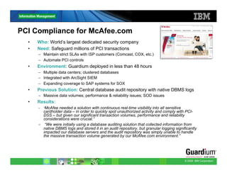 IBM InfoSphere Guardium overview | PDF | Databases | Computer Software ...