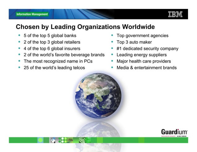 IBM InfoSphere Guardium overview | PDF | Databases | Computer Software ...