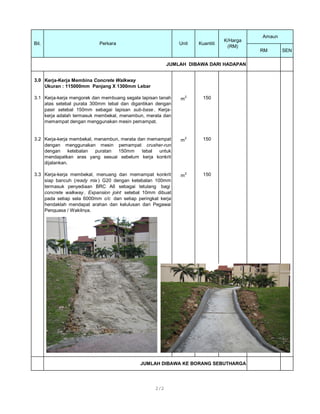 KERJA-KERJA MEMBEKAL DAN MEMASANG STANDARD GALVANISED STEEL GUARDRAIL ...
