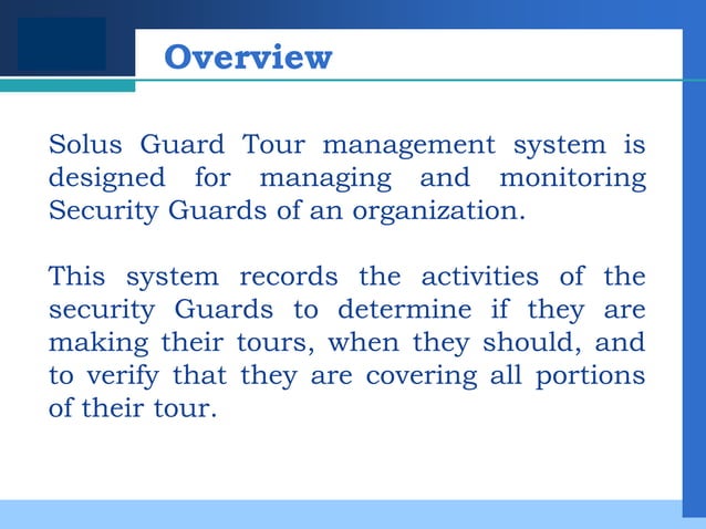 Guard tour management | PPT