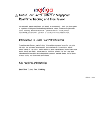 Guard Tour Patrol System in Singapore_ Real-Time Tracking and Free ...