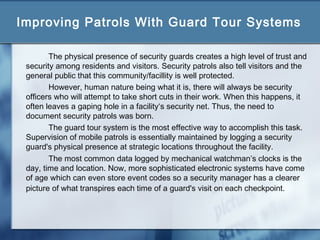Guard tour reporting systems | PPT