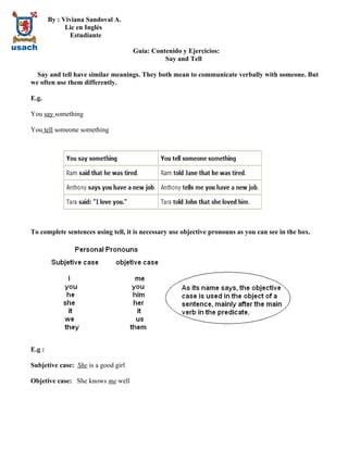 Guía say and_tell_ cont y ejer | DOC