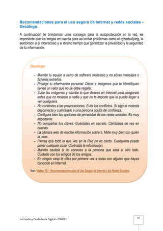 Guía seguridad de la información en internet y redes sociales | PDF