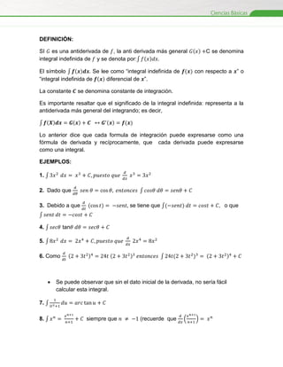 Guía sobre integral indefinida | PDF