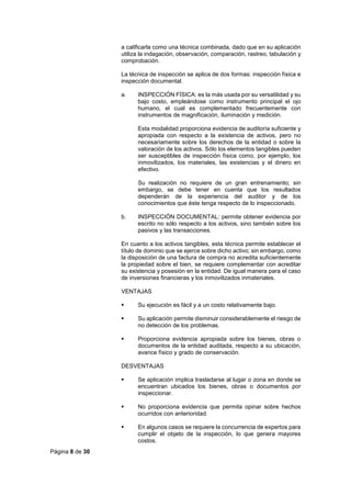 GUÍA DE TÉCNICAS DE AUDITORÍA | PDF