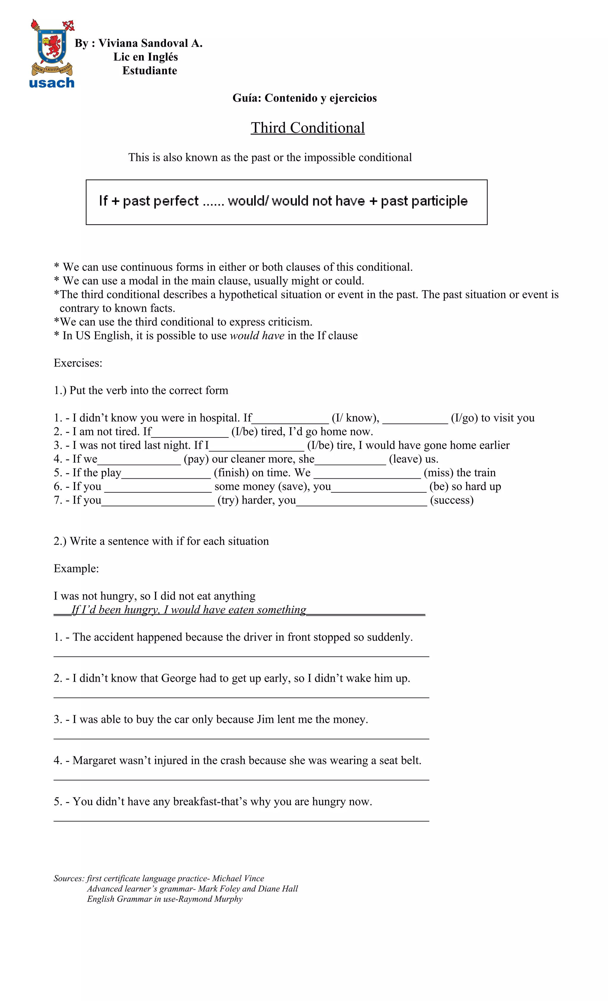 Guía third conditional_cont y ejerc | DOC