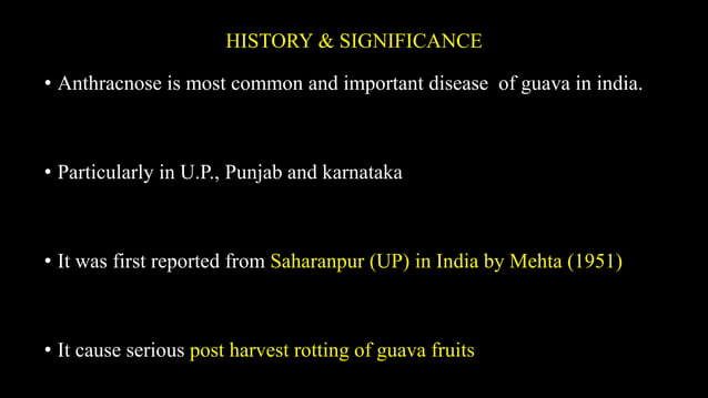 Guava anthracnose | PPTX | Agriculture | Industries