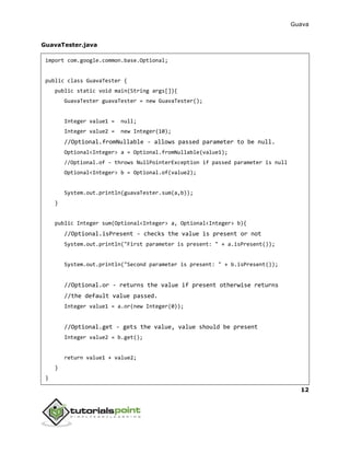 Guava tutorial | PDF