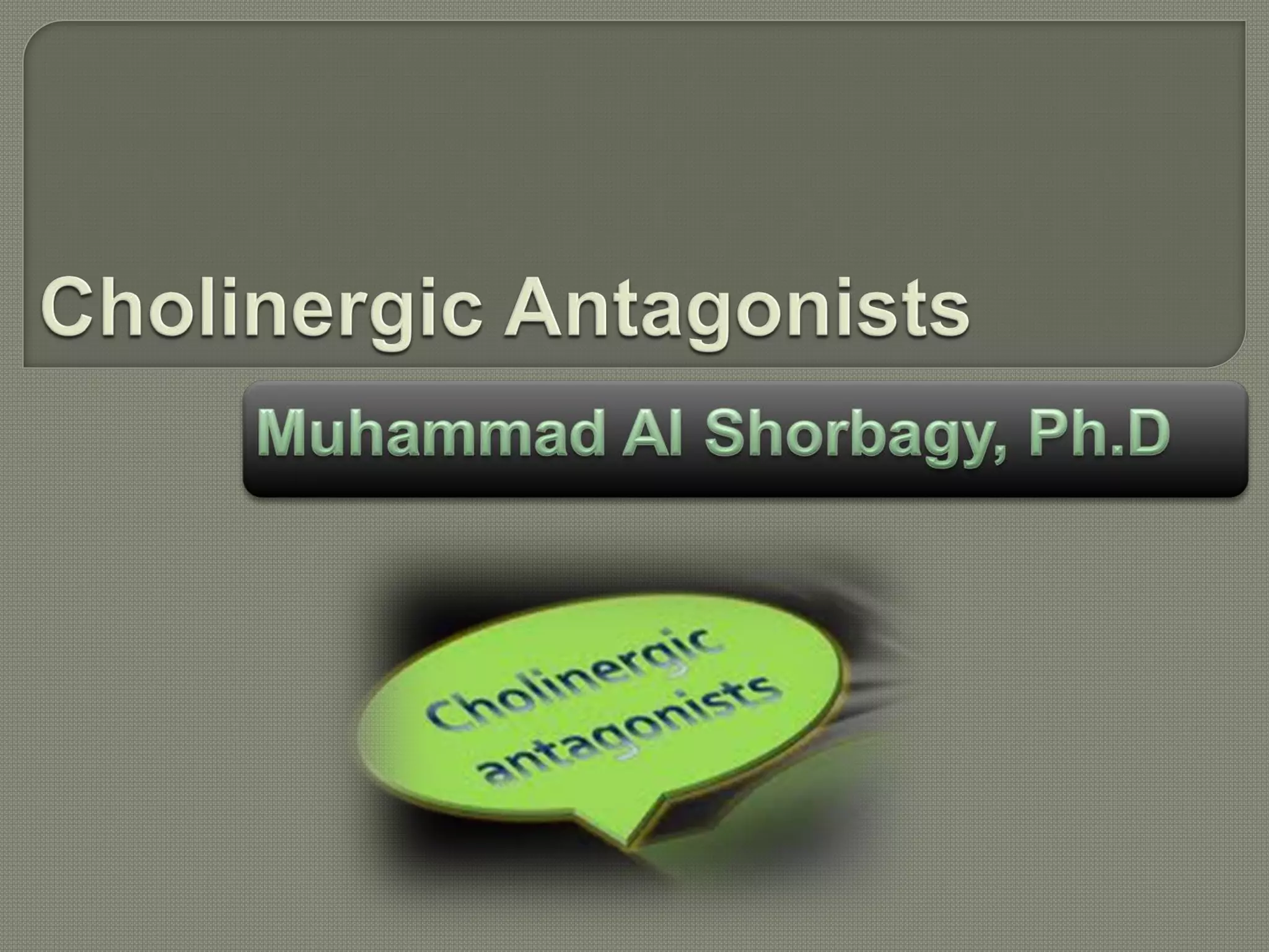 cholinergic drugs | PDF