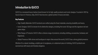 PRESENTATION ON GUCCI BRAND PRODUCT MIX . | PPTX