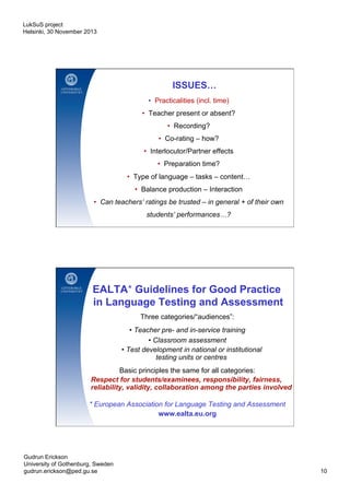 Erickson: Large-scale assessment of oral language proficiency - A ...