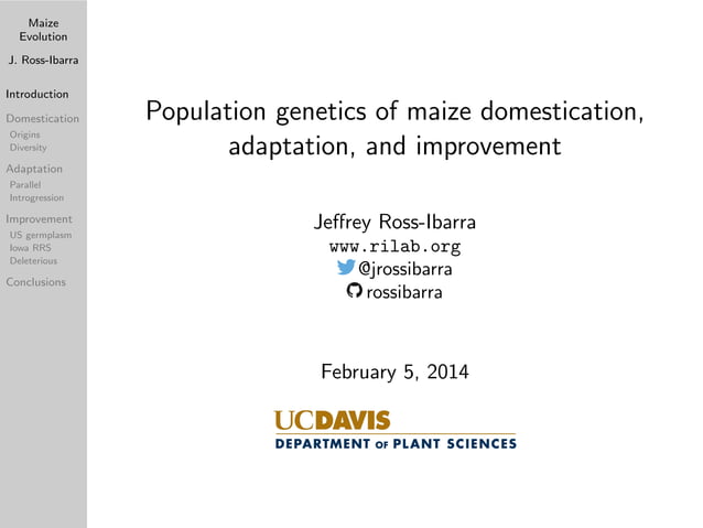 Population genetics of maize domestication, adaptation, and improvement | PDF
