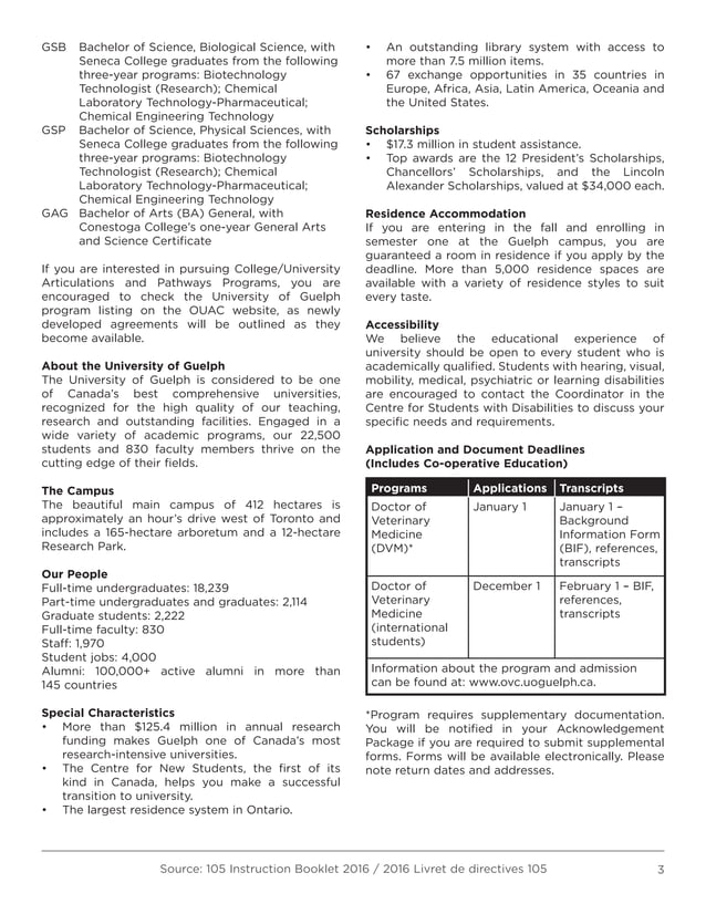 UNIVERSITY OF Guelph info | PDF