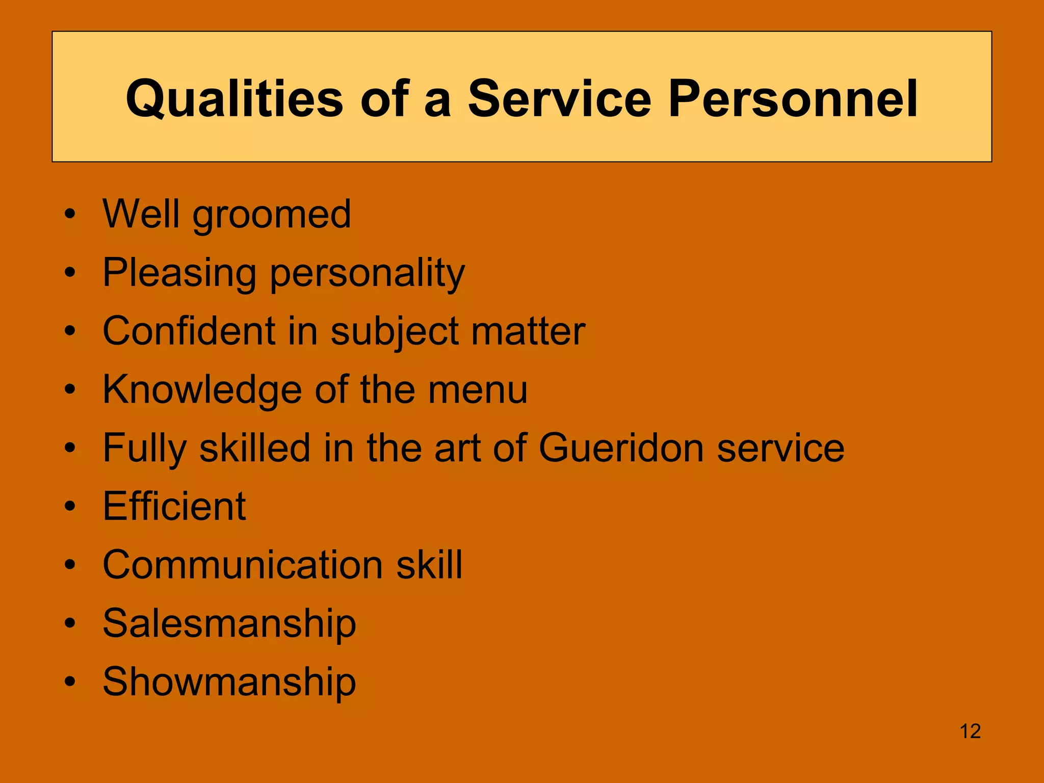 Gueridon service | PPT