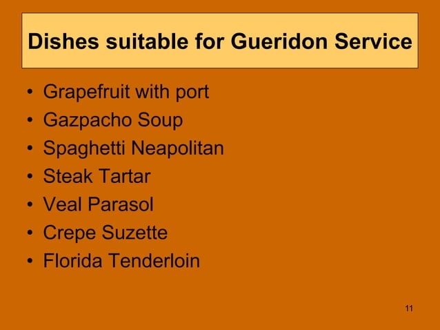 Gueridon service | PPT