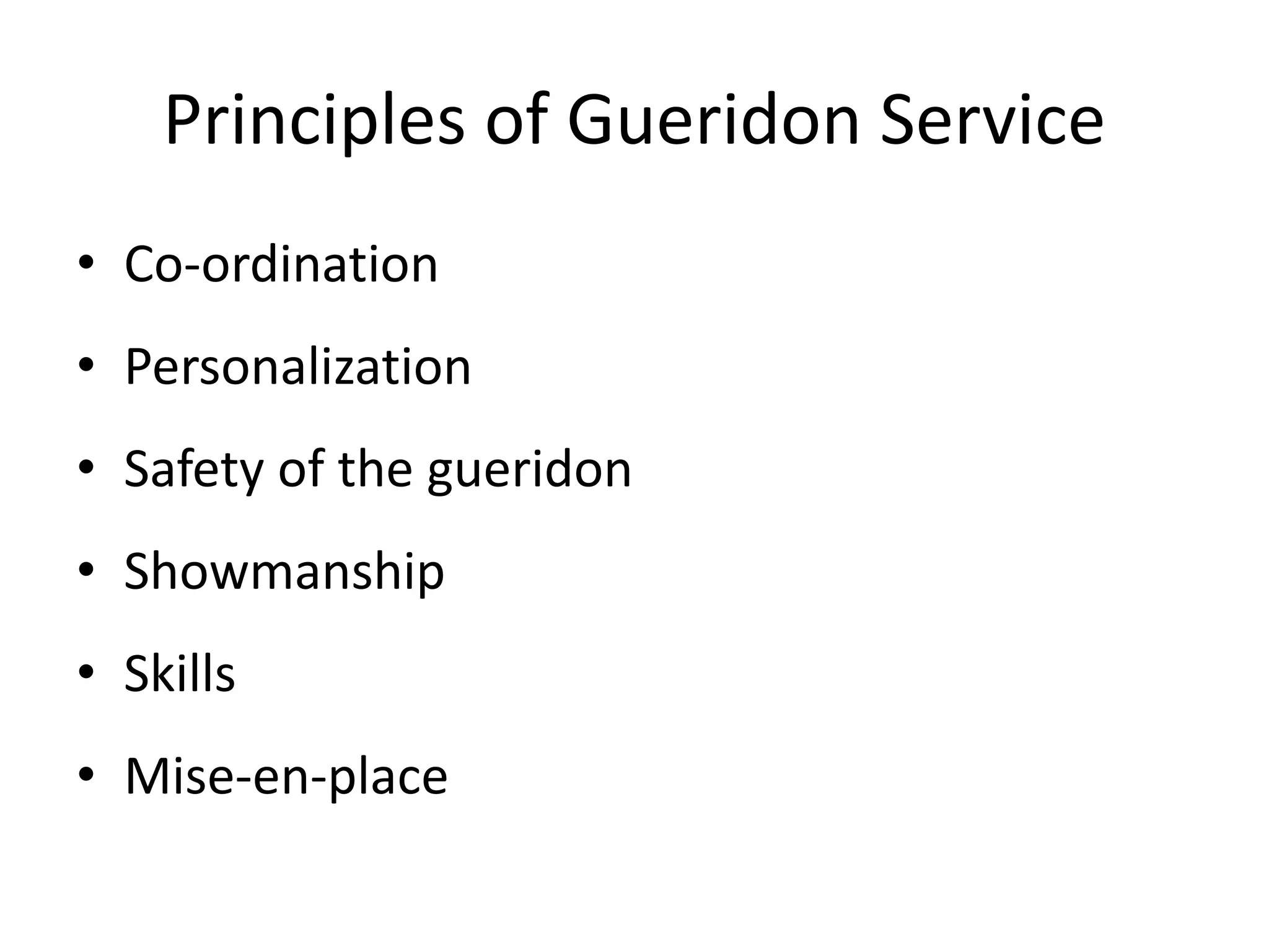 Gueridon Service.ppt- a specialized service | PPT