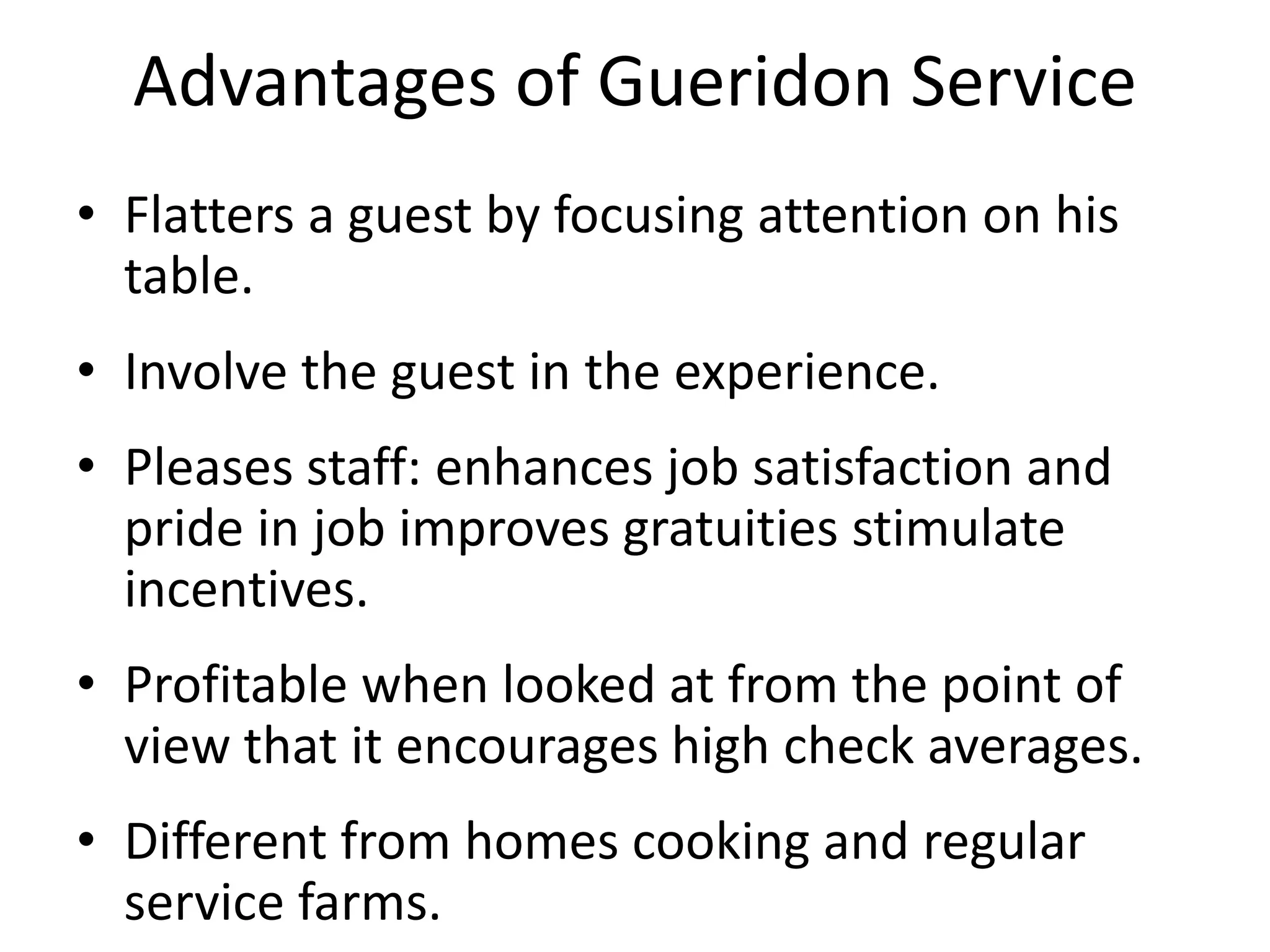 Gueridon Service.ppt- a specialized service | PPT