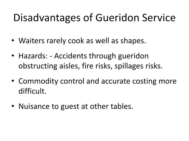 Gueridon Service.ppt- a specialized service | PPT