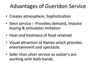 Gueridon Service.ppt- a specialized service | PPT