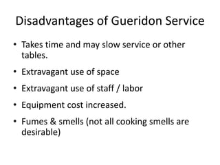 Gueridon Service.ppt- a specialized service | PPT