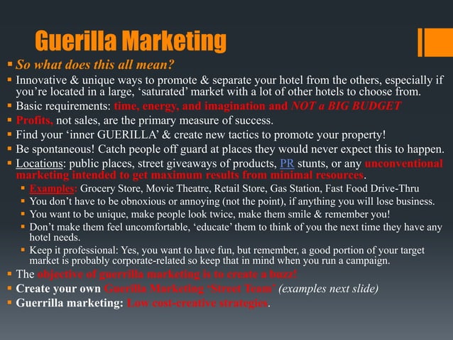 Guerilla Marketing & Partnerships | PPTX