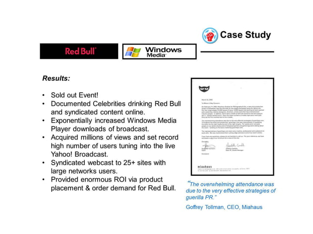 Guerilla PR Sample Case Studies | PPT