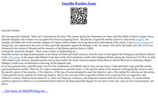 Peninsular War Guerrilla Warfare