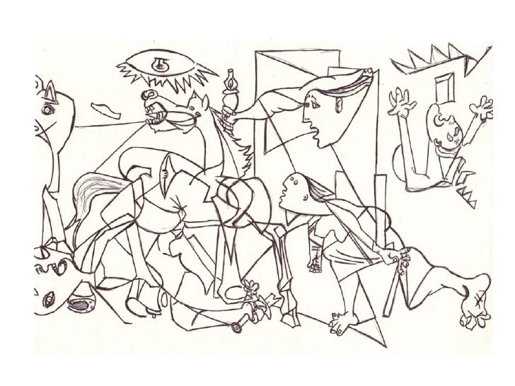 Original Guernica By Picasso Sketch Coloring Page