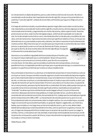 ANALISIS DE LA OBRA GUERNICA | DOCX