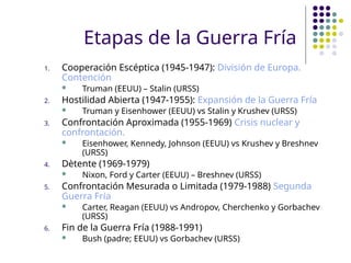 Guerra fría presentacion a manera de línea del tiempo | PPTX