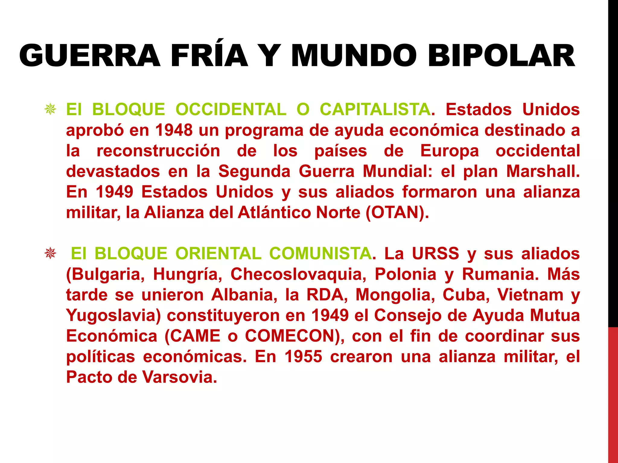 Guerra fría y mundo bipolar | PPT