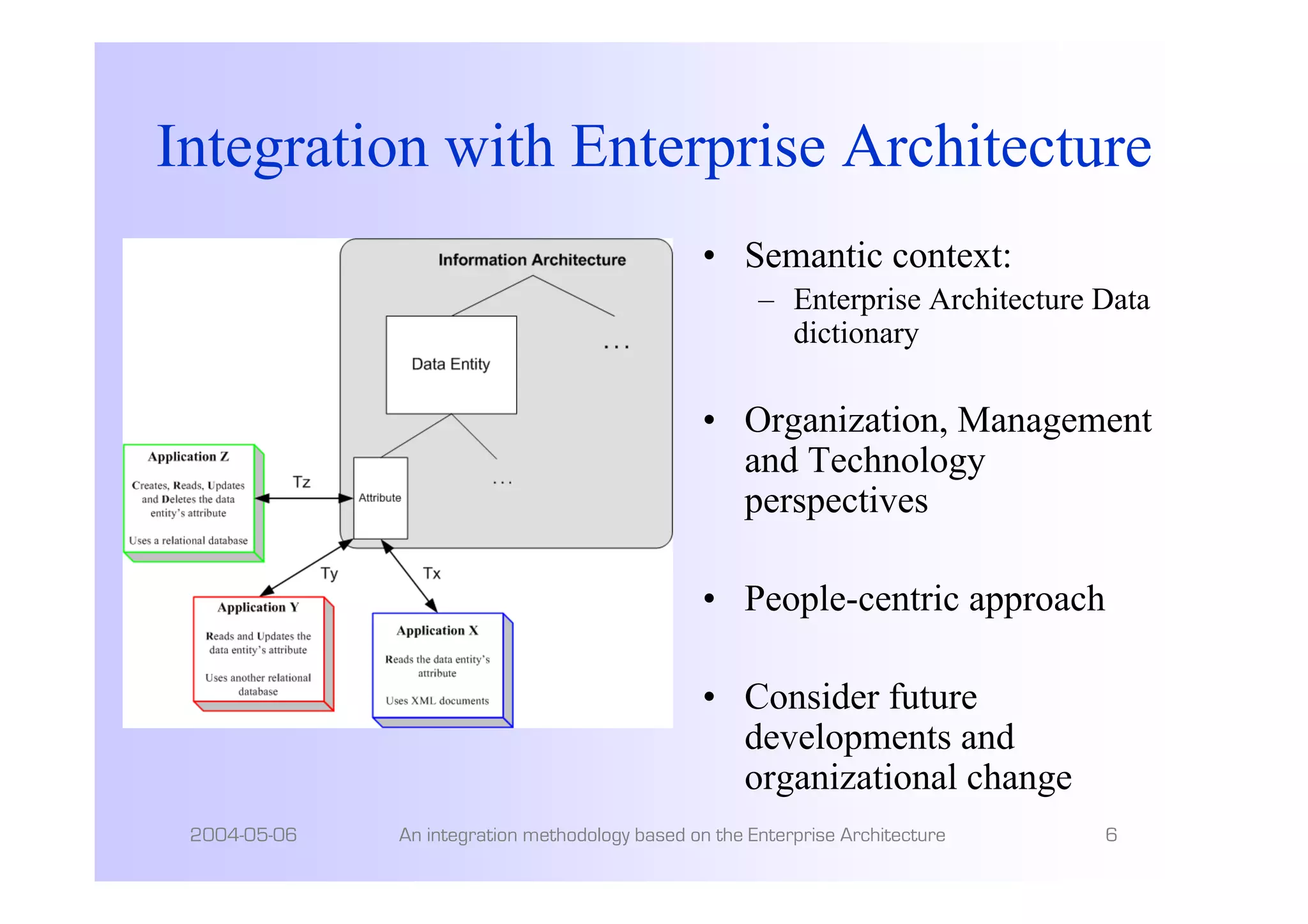 An integration methodology based on the Enterprise Architecture | PDF ...