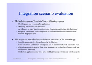 An integration methodology based on the Enterprise Architecture | PDF | Databases | Computer ...