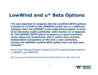 AERMET's Beta u-star Option | PDF