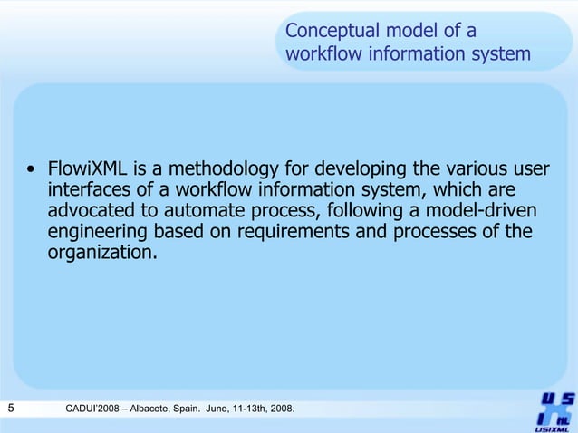 Model-Driven Engineering of Workflow User Interfaces | PPT