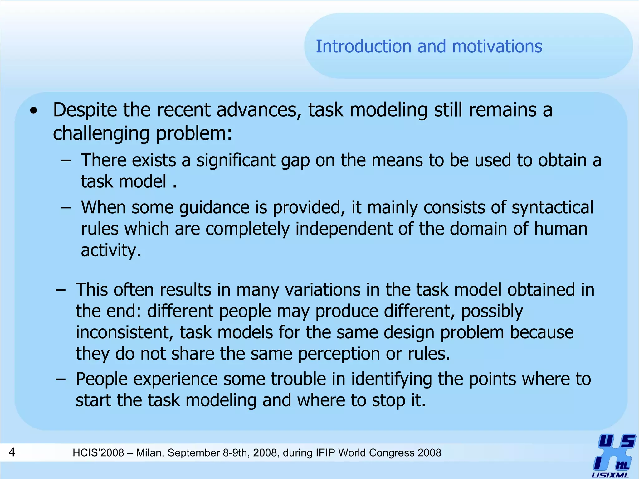 Identification Criteria in Task Modeling | PPT