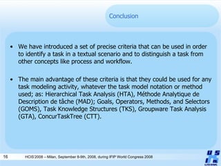Identification Criteria in Task Modeling | PPT