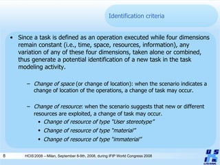 Identification Criteria in Task Modeling | PPT