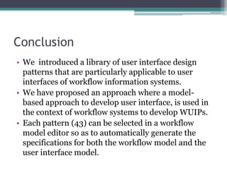 Workflow User Interfaces Patterns | PPT