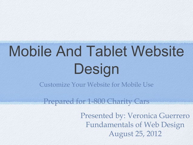 Project 4 - Mobile Presentation | PPT