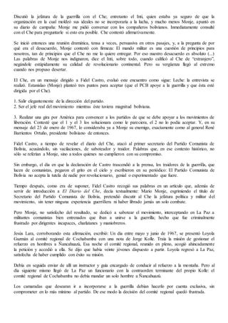 Guerrilla de Ñancahuazú y Teoponte 2016 6to sec. "C" | DOCX