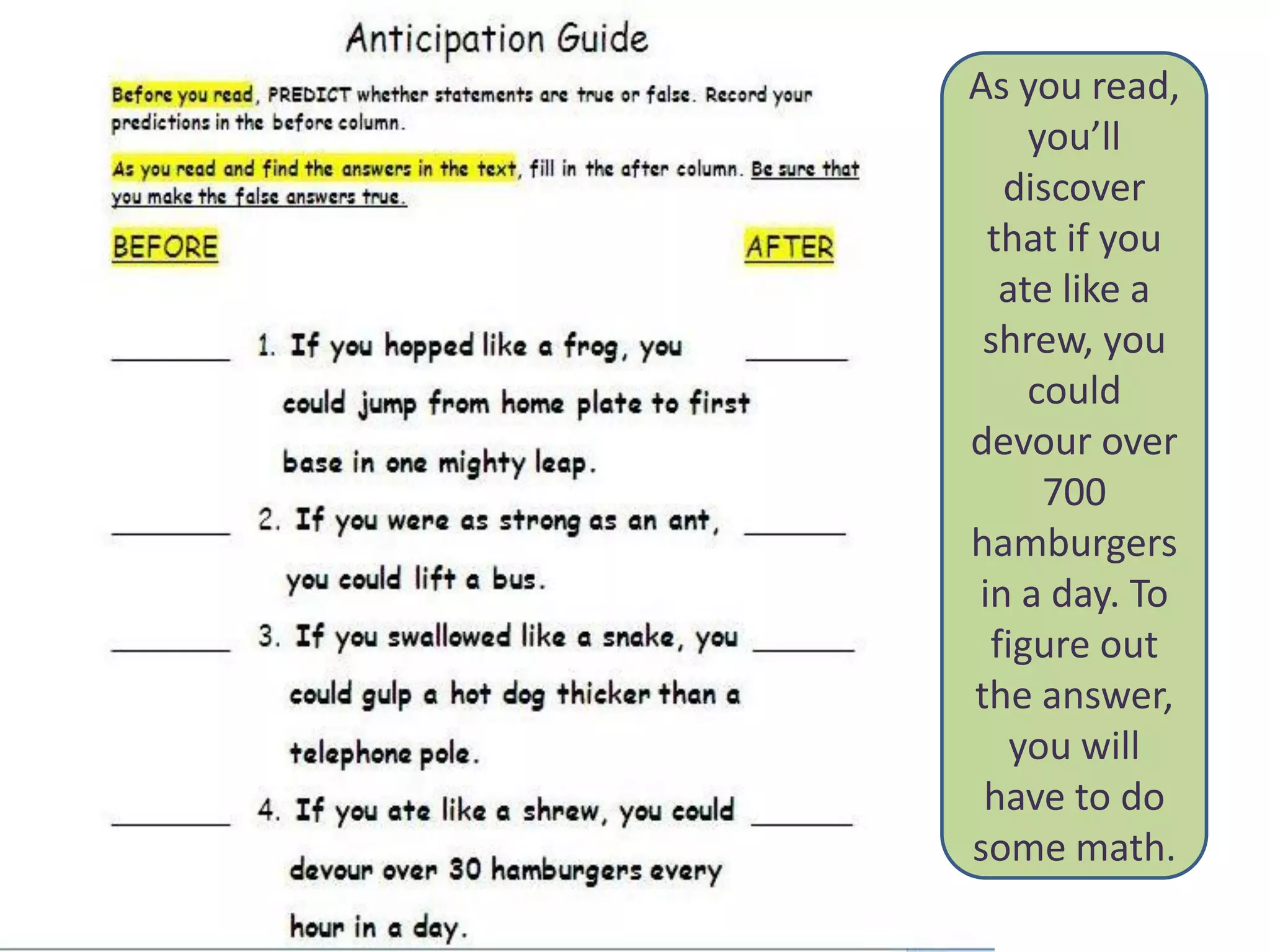 Guess The Covered Word And Anticipation Guide | PPT
