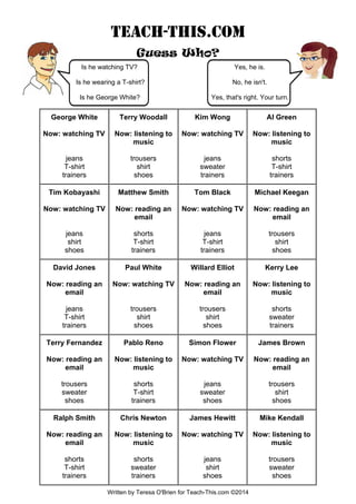 Guess who present continuous | PDF