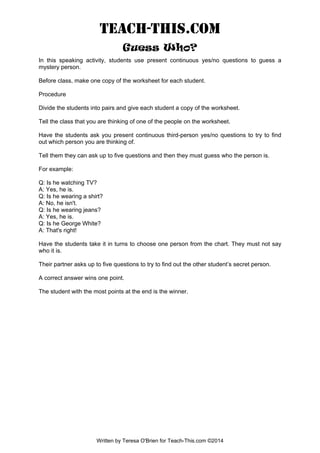 Guess who present continuous | PDF