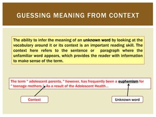 Guessing meaning fron context | PPT