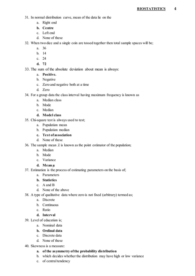 Guess paper biostate | DOCX | Physics | Science