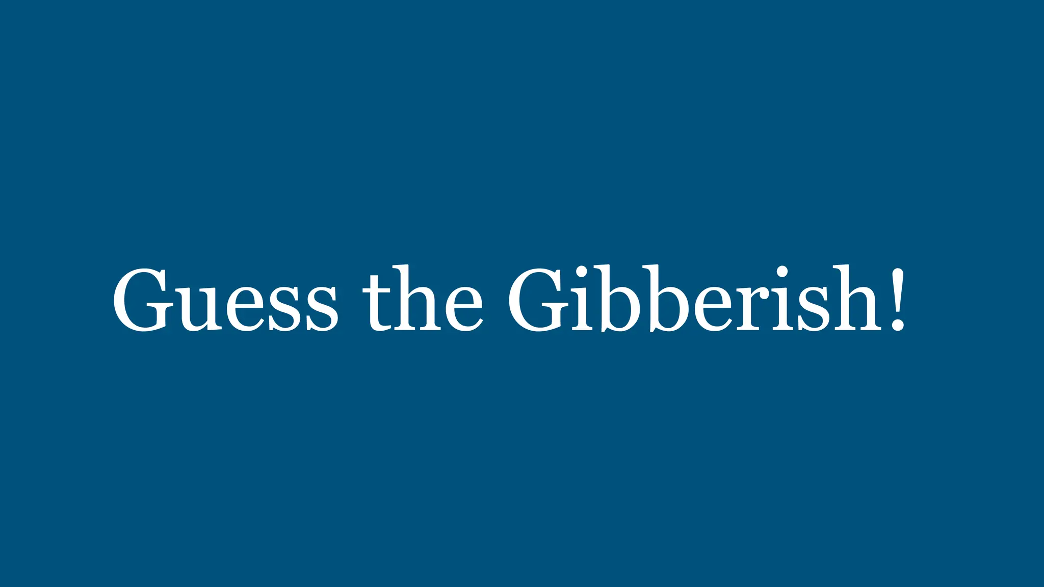 Guess the Gibberish Puzzles with Answers | PPTX