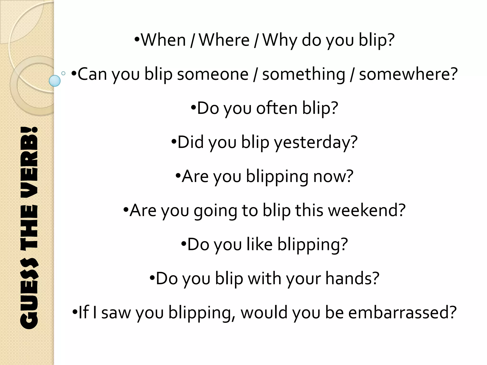 Guess the verb. Game | PPTX