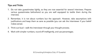 Guesstimates for interview practice. Learn and crack interviews.pdf